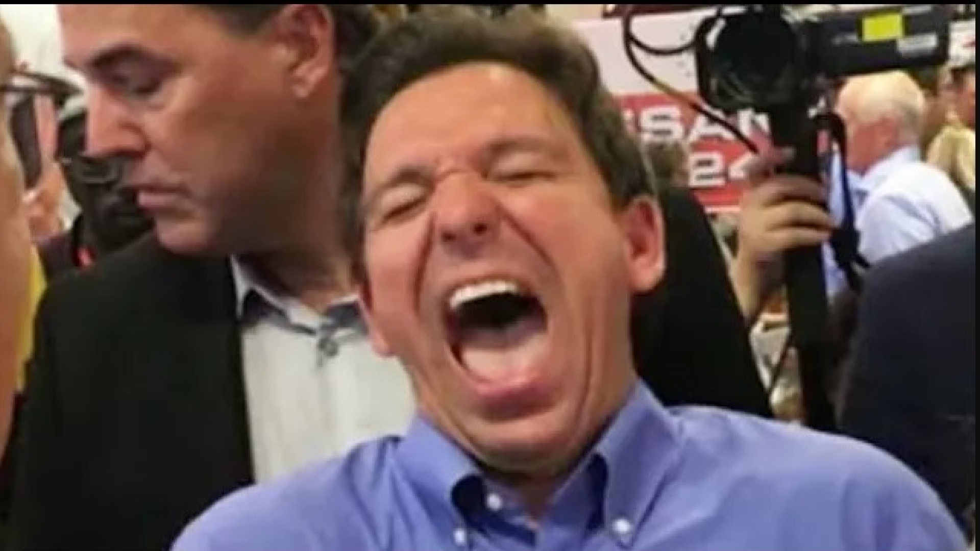 DeSantis' creepy laugh proves he's anything but likable. - TYT.com DeSantis' creepy laugh proves he's anything but likable. - TYT.com