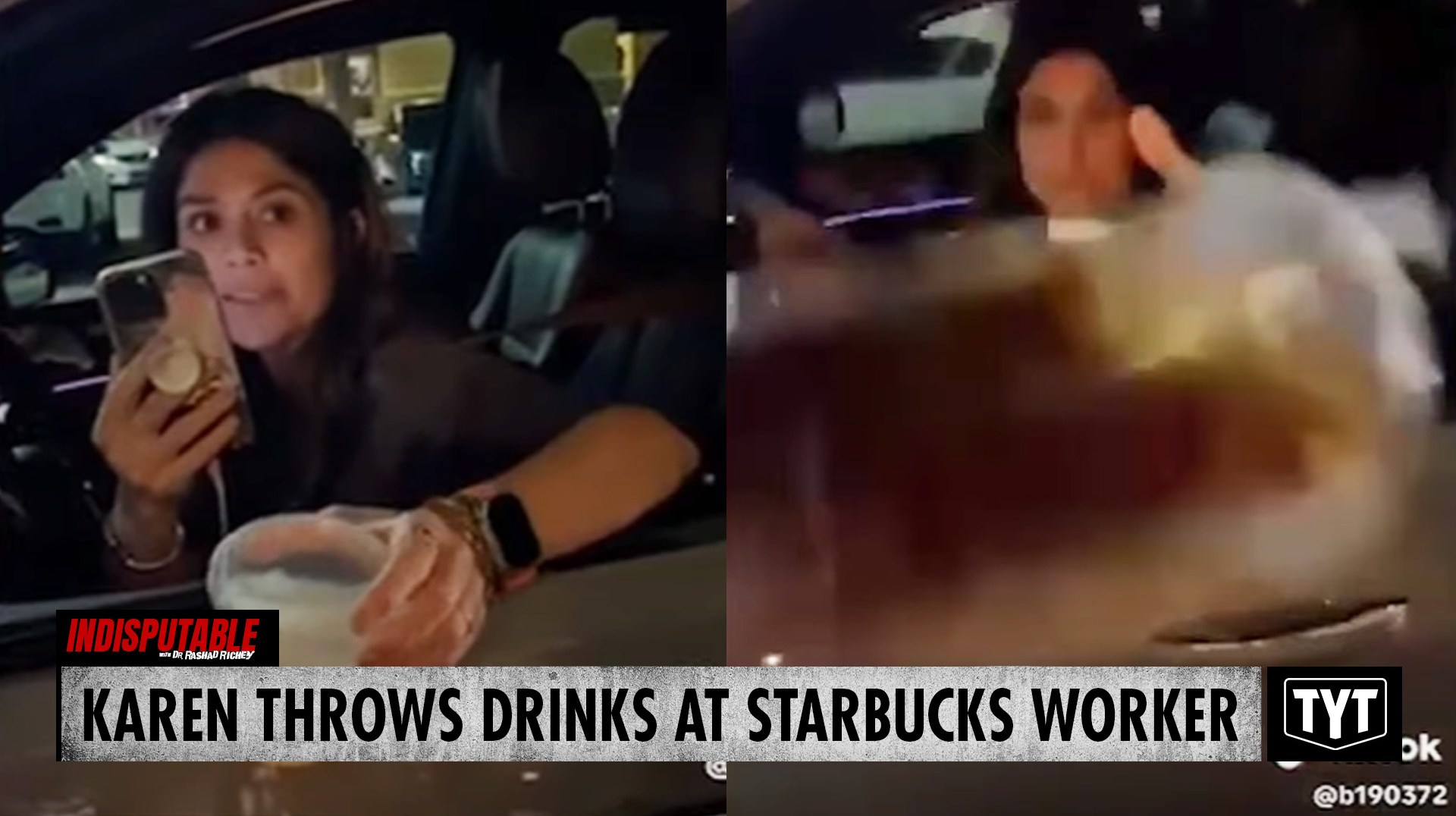 WATCH: Drive-Thru Karen Hurls Drinks At Starbucks Worker - TYT.com