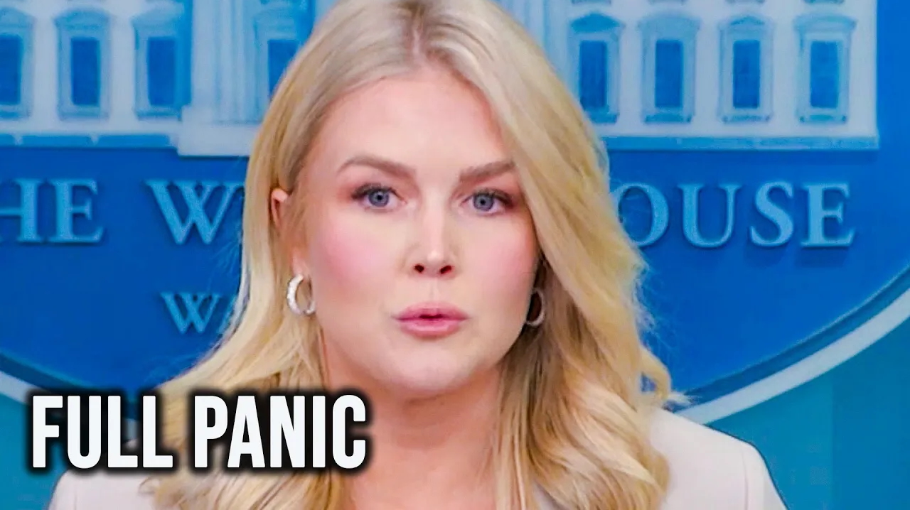 Donald Trump's press secretary Karoline Leavitt visibly panics when ...